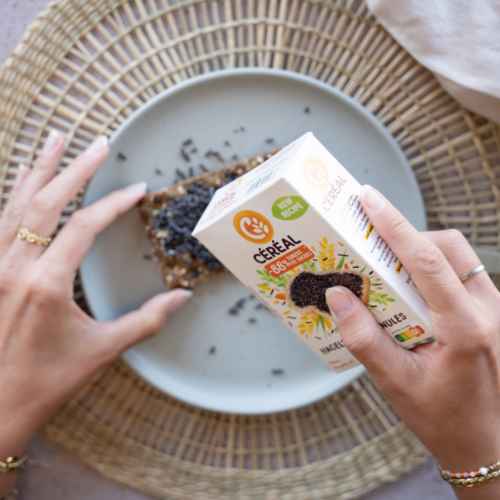 Pure chocoladehagelslag met 88% minder suikers van Céréal