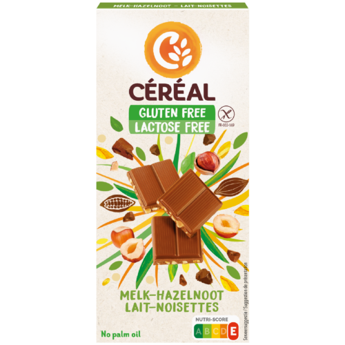 Gluten-& lactosevrije Melkchocolade met Hazelnoten | Céréal
